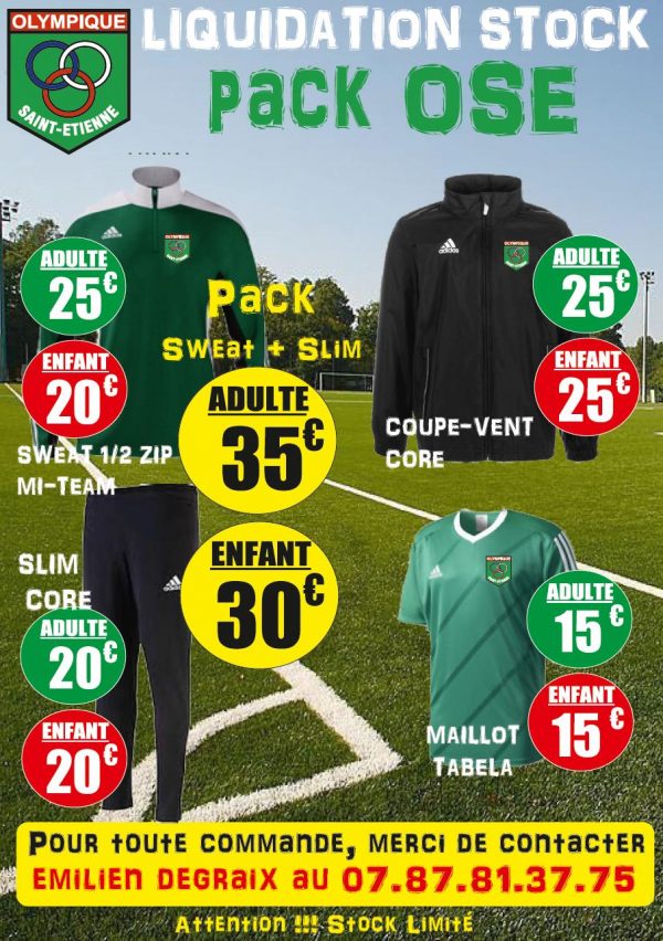 LIQUIDATION STOCK - PACK OSE - Olympique Saint-Etienne
